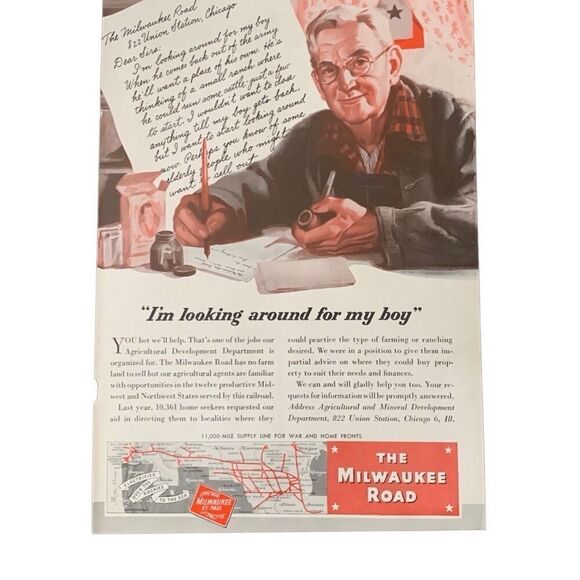 Milwaukee | Art | Vintage 945 Themilwaukee Road Railway Ad ...